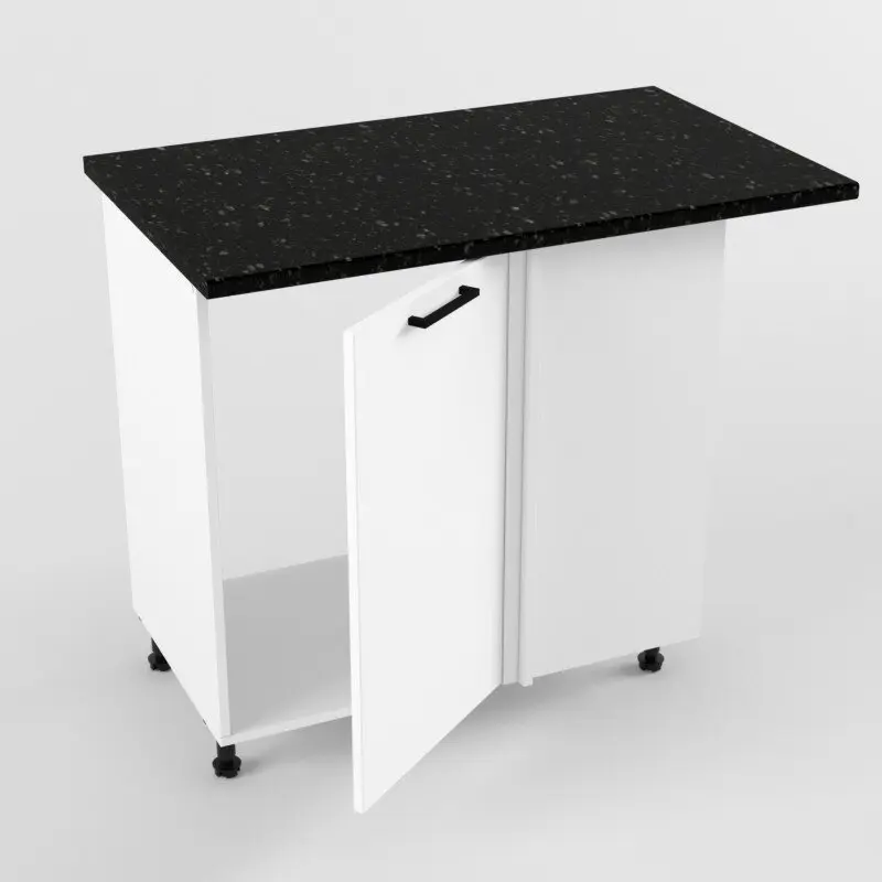 Шкаф нижний угловой прямой 1000 Белый глянец купить в интернет магазине